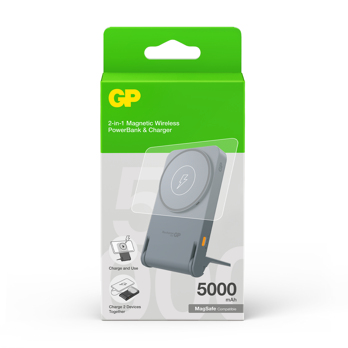 GP Magnetic Safe 2-in-1 Wireless PowerBank 5000mAh | GP Batteries UK